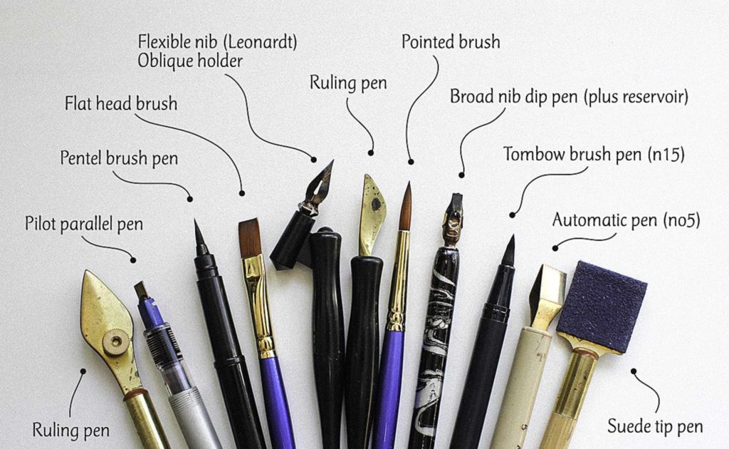 Guide pour débuter le lettrage et la calligraphie - Les outils - Les Apprentis Lettreurs